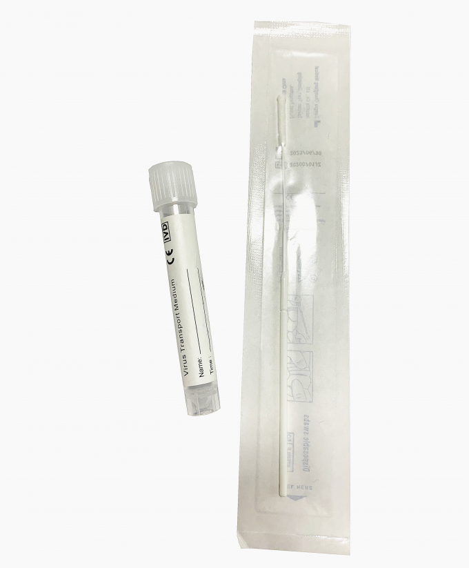 Nasal Throat Nylon Flocked VTM Swab Kit Viral Transport Medium Tube ...